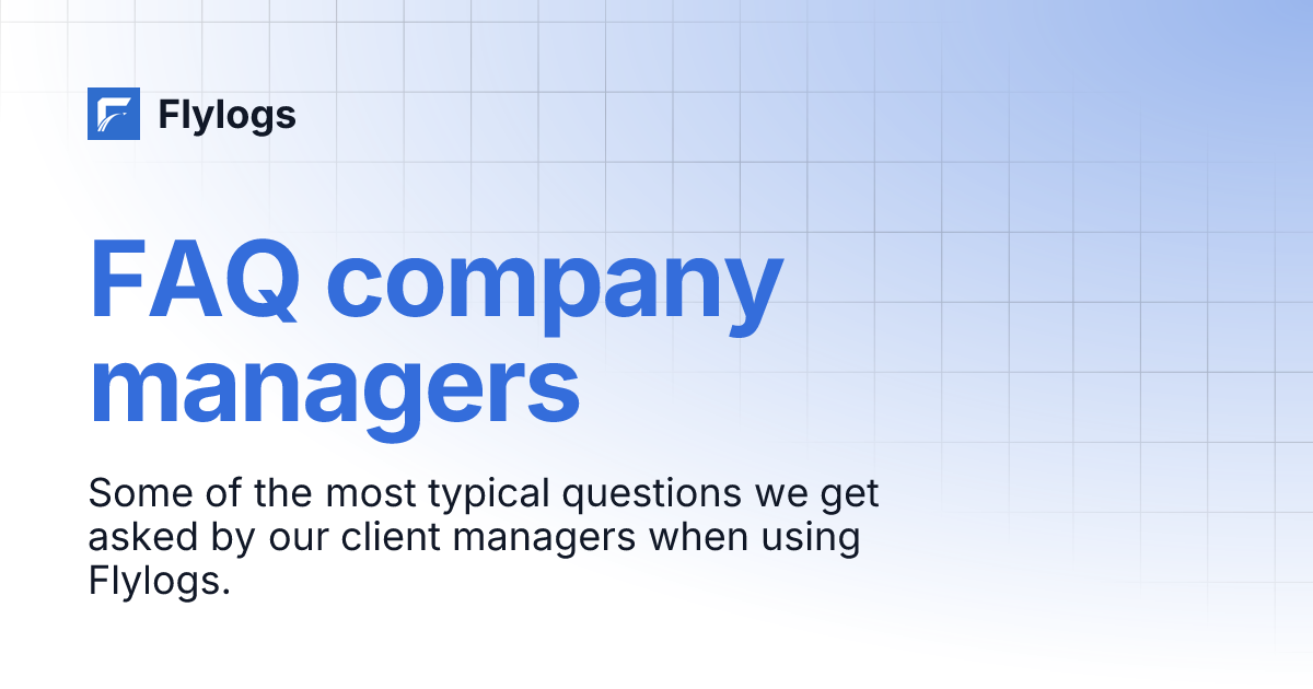 FAQ company managers | Flylogs